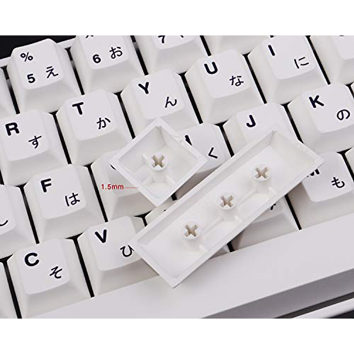 Gliging 135 Keys PBT Japanese Keycaps Cherry Profile DYE-Sub White Theme Minimalist Style Suitable for Mechanical Keyboard