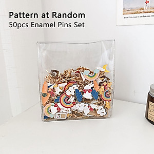 50Pcs Enamel Pins for Backpacks Cute Pins Bulk for Hats Jackets Lapel Pins Brooch Set for Men Women (Random Style-No Duplicates)
