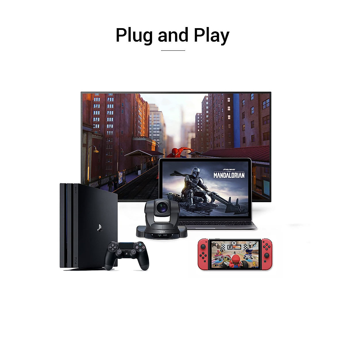 4K@60Hz Game Capture Card USB 3.0, HDMI 2.0 Passthrough, Real-time Audio, Auto CEC, Works with Xbox PS5 PS4 Nintendo Switch DSLR OBS Twitch Live Streaming