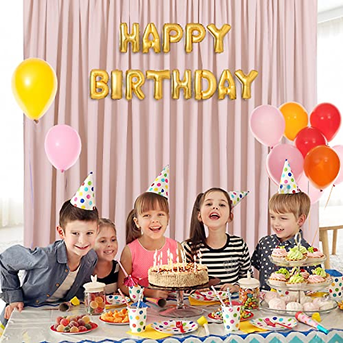 Dusty Rose Polyester Backdrop Curtains 2 Panels 5ft x 10ft Photo Shoot Background Drapes for Wedding Party Bridal Shower Engagement Decorations