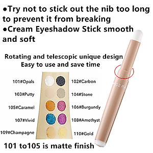 Go Ho Matte White Eyeshadow Stick,White Opals Eye Shadow Makeup,Creamy Eyeshadow Pen Crayon,White Highlighter Eye Brightener Stick,Waterproof Eyeshadow Pencil Smooth Easy To Color,101# Opals White