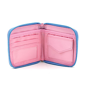 Stitch Gift Zip-Around Bifold Novelty My First Wallet Money Organizer with Coin Pocket Purse for Girls Teens Teenager