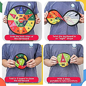 BELLOCHIDDO 14" Dart Board for Kids, Dart Game for 3 4 5 6 7 8 9 10 Years Old Boys & Girls with 8 Sticky Balls, Kids Toys, Indoor Outdoor Party Games Toys, Birthday for Toddlers