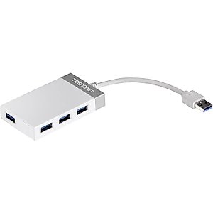 TRENDnet 4-Port USB 3.0 Hub, TU3-H4E, Plug & Play, Compact Size USB 3.0 Hub Compatible with Linux, Windows, Mac, Nintendo Switch, Backwards Compatible with USB 2.0, White