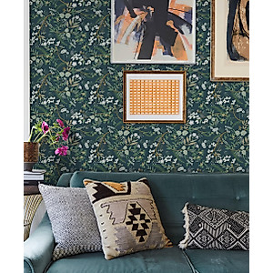 Guvana Floral Peel and Stick Wallpaper Leaf Wallpaper Green Leaves Contact Paper Flowers Self Adhesive Wallpaper DIY Removable Contact Paper Vintage Wallpaper for Bedroom Livering Decor 118"x16.2"