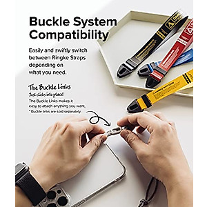 Ringke Hand Strap [Phone Wrist Strap] Designed for Camera Strap and Phone Strap, Adjustable Sturdy Universal Lanyard Compatible with Camera and Phone Case - Ruler Black