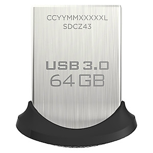 SanDisk Ultra Fit CZ43 64GB USB 3.0 Low-Profile Flash Drive Up To 150MB/s Read- SDCZ43-064G-G46 [Older Version]
