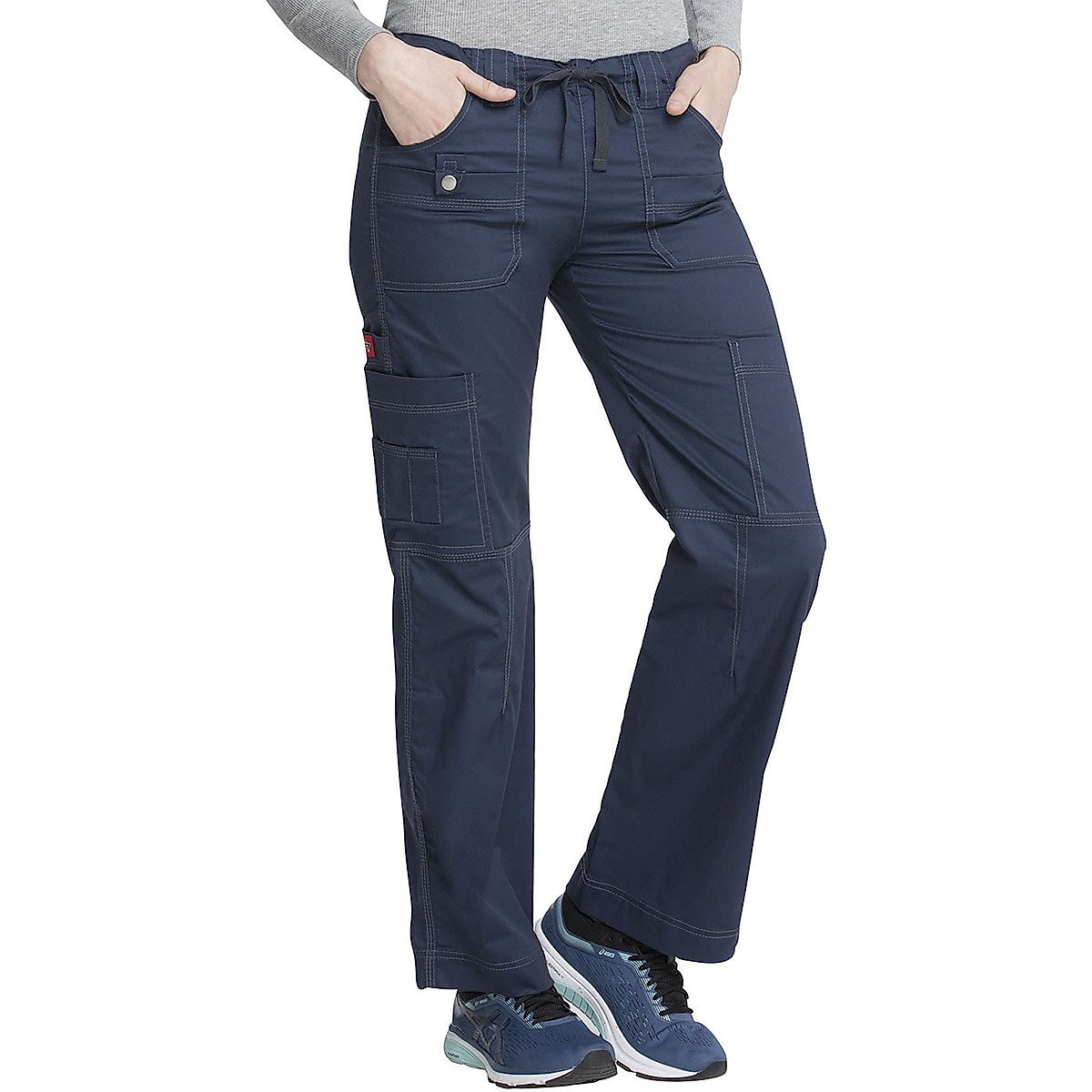 Dickies Women's GenFlex Cargo Scrubs Pant, D-Navy, Large