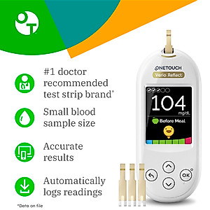 OneTouch Verio Test Strips for Diabetes Value Pack - 90 Count | Diabetic Test Strips for Blood Sugar Monitor | Home Self Glucose Testing | 3 Boxes, 30 Test Strips Per Pack