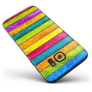Design Skinz Design Skinz Neon Wood Planks Full-Body Wrap Decal Skin-Kit for The Galaxy S9 Plus