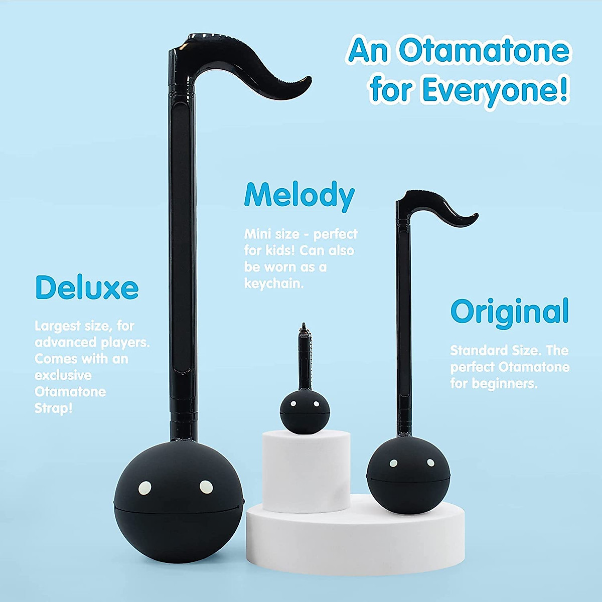 Otamatone Deluxe Electronic Musical Instrument for Adults Portable Synthesizer Digital Electric Music from Japan by Cube/Maywa Denki Cool Stuff Gifts, Black [English Manual]