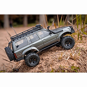 Fms FCX18 1/18 Land Cruiser RC Rock Crawler Scale Katana Toyota RC Car 2.4Ghz 4WD Off-Road Waterproof RC Trucks Vehicle RTR All Terrains Hobby Grade Climbing Car for Boys Adults