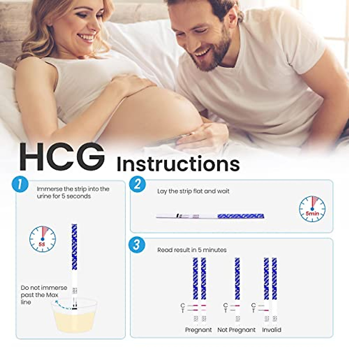 Femometer 50 Ovulation Test Strips and 20 Pregnancy Test Strips, Over 99% Accurate & Easy to Use