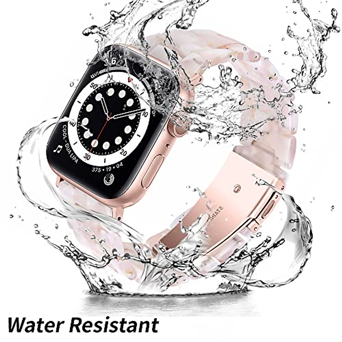 OCEBEEC Resin Bands Compatible with Apple Watch 38mm 40mm 41mm 42mm 44mm 45mm, Light Resin Strap Bracelet Replacement for iWatch SE Series 7/6/5/4/3/2/1 Women Men (Pink Flower, 38mm/40mm/41mm)