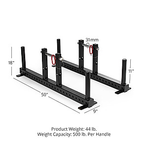 Titan Fitness Upright Farmers Walk Handles, Farmer Carry Training, Rated 500 LB Each, Grip Strength Weight Training