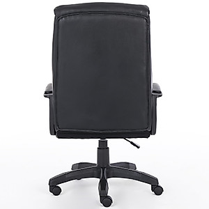 Office Desk Chair Set of 6 Black Home Office Chair Leather, Ergonomics Computer Desk Chairs in Bulk Comfortable Office Chair with Wheels Arm for Work Sturdy