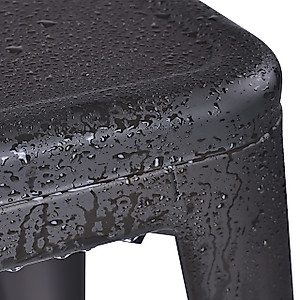 Elevon 30 Inches Metal Bar Stools High Backless Stools Indoor Outdoor Stackable Kitchen Stools, Black, Set of 4