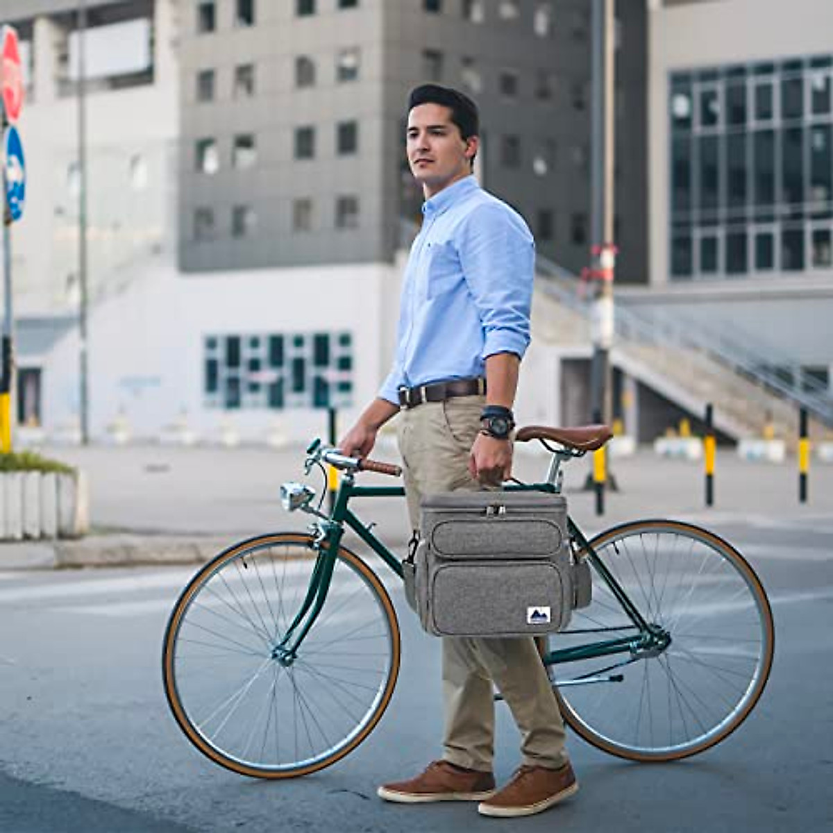 BAGBEBAG Lunch Bag for Men Women, Insulated Lunch Bag Women Man, Adult Lunch Box for Men Women, Large Lunch Bag for Office Work Picnic, Leak Resistant Cooler Bag, 24-Can,14L (Gray)