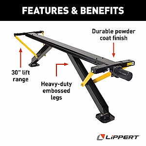 Lippert PSX1 High-Speed RV Power Stabilizer Jack System, No-Switch Assembly, Automatic Adjustment, Heavy-Gauge Powder-Coated Steel Frame, Up to 30" Extension - 337199