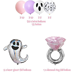 She Found Her Boo Balloon Banner Halloween Ghost Ring Balloons for Halloween Bachelorette Party Supplies Decorations