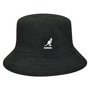 Kangol Bermuda Bucket Hat, Fashion Hats for Men and Women, Large, Black