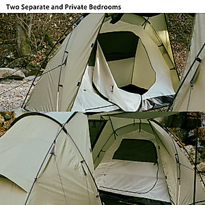 S'more Deeper Glamping Tent with Porch, 2/3/4/5/6 Person Durable Weatherproof Camping Tent, Large Family Tent with Room Divider, Easy Setup Tent with Screen Room