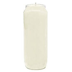 9 Day White Prayer Candles, 10 Pack - 7" Tall Pillar Candles for Religious, Memorial, Party Decor, Vigil and Emergency Use - Vegetable Oil Wax in Plastic Jar Container - by Hyoola
