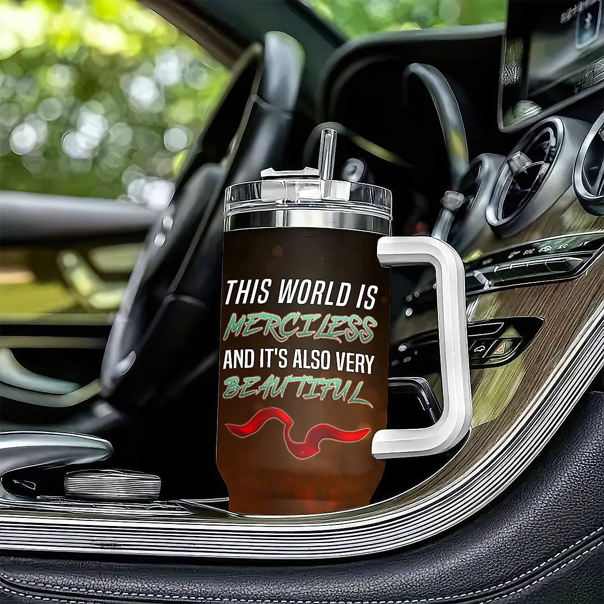 TEEDUU Tumbler 40 Oz Insulated Tumbler With Handle Stainless Steel Double Wall Vacuum AOT Anime Tumblers Hot Cold Tea Coffee Travel Cup Thermos Mug Gift for men women