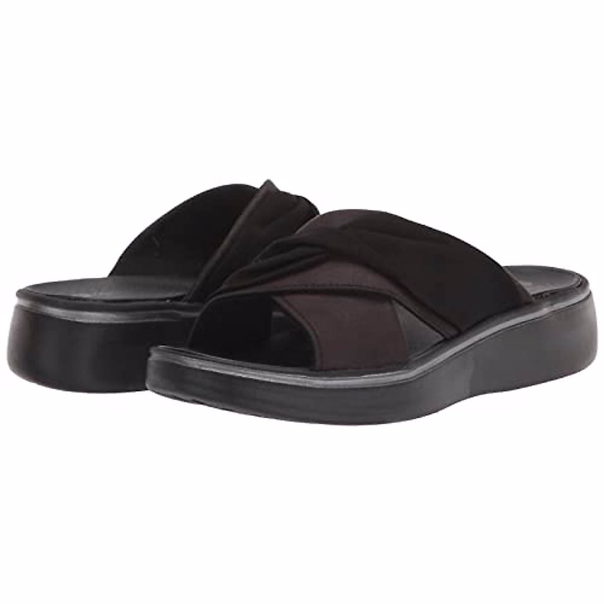 BZees Womens Take A Bow Slide Sandal Black 6.5 M