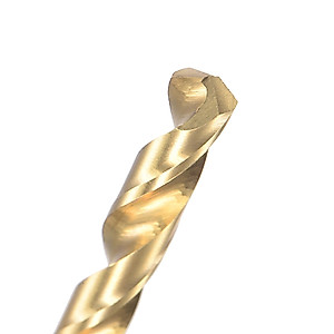 uxcell 4.9mm Drill Bits High Speed Steel Straight Shank 86mm Length Twist Drill Bit Fully Ground Titanium Coated 2 Pcs
