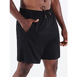 NELEUS Men's Basketball Shorts 7" Workout Running Shorts,6083,3 Pack,Black/Grey/Navy Blue,L