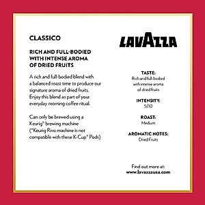 Lavazza Classico Keurig 2.0 K-Cup Pack, 64 Count