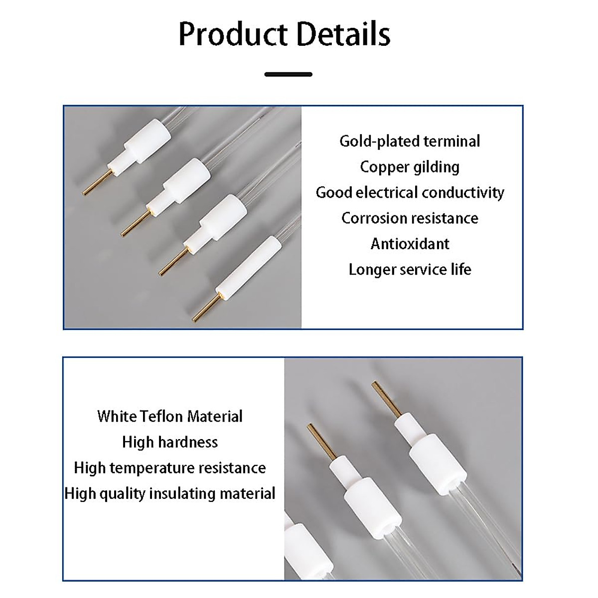 CAULYS Silver Chloride Silver Reference Electrode, Ag/Agcl Reference Electrode, 1 Pcs Silver Silver Chloride Electrode (Diameter 4mmX50mm Length)