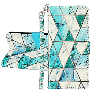 XYX Wallet Case for iPod Touch 7th/6th/5th Generation, Colorful Painted Pattern PU Leather Flip Case Kickstand with Wrist Strap, Marble