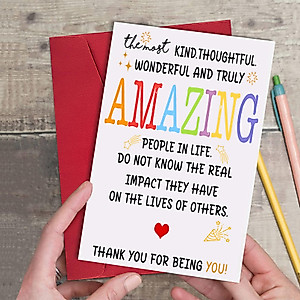 ONECHI Cute Thank You Card for Best Friend Bestie, Appreciation Card for Teacher Boss Coworker Doctor, Sweet Friendship Card for Him Her, Thank You for Being You