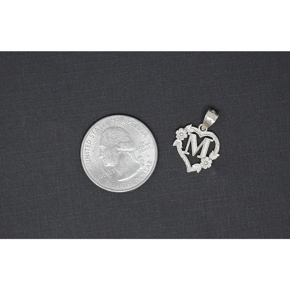 CaliRoseJewelry Beautiful Sterling Silver Initial Heart Pendant for Women - Letter L