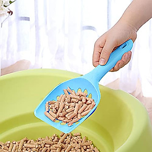 FRESO Pet Waste Scoop, Litter Scoop with Holder, Cat Stuff Poop Scooper, Cat Poop Shovel Solid Resin with Hook, Cat Cleaning Tool Hole Design, Pet Waste Management Ergonomics for Kittens Cats Dogs