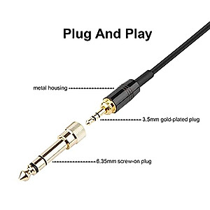 Q701 Cable Coiled Audio Cord Compatible with AKG K712 K240 K240S K702 K141 K171 K181 K271 MK II K241 K175 K275 K712 K553 MKII M220 Headphone Aux Cable Wire with 6.35mm Adapter(4ft Extends to 10ft)