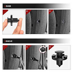 Nilight 100PCS Nylon Bumper Rivet Fender Clips OEM Replaces Nissan: 01553-093210 8mm,1PC Bonus Fastener Remover