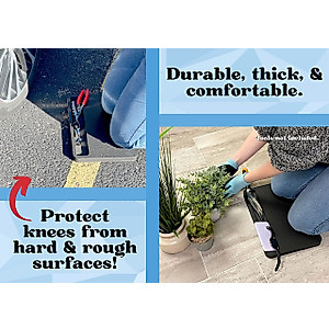 Polar Whale Portable Knee Cushion with Tool Pocket for Home Garden Work Automotive Workshop and More Durable Thick Comfortable High Density Waterproof Black Foam 15 x 10 Inches Kneeling Pad