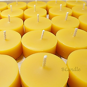 BCandle 100% Pure Beeswax Tea Lights Candles Organic Hand Made Refills (no Cup) (6)