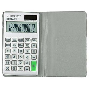 Q-Connect Silver Large 12-Digit Pocket Calculator KF01603