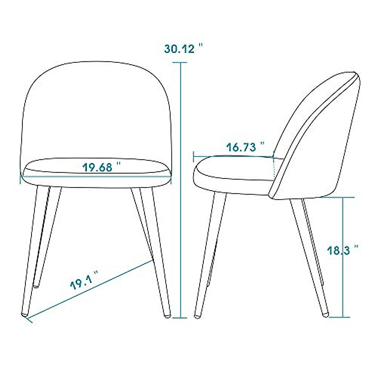 ivinta Royal Blue Dining Chairs Set of 2, Upholstered Velvet Accent Chairs for Living Room Dining Room Kitchen, Modern Side Chairs with Gold Legs…