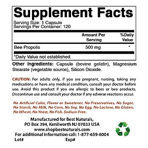 Best Naturals Bee Pollen Complex 1000 mg & Bee Propolis 500 mg