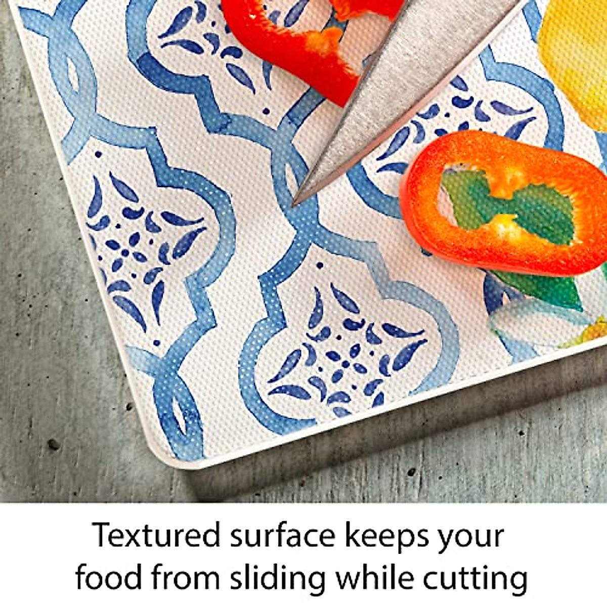 CounterArt Lovely Lemons 3mm Heat Tolerant Tempered Glass Cutting Board 15” x 12” Manufactured in the USA Dishwasher Safe