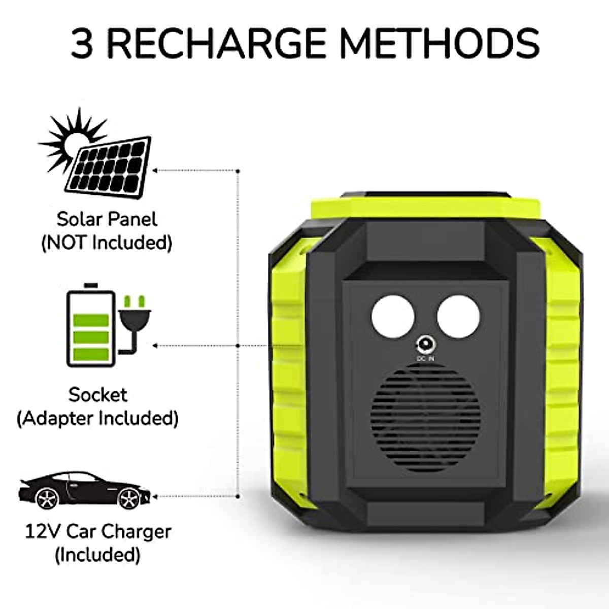 MARBERO Portable Power Station 222Wh Camping Generator Lithium Battery Power Supply with 110V/200W(Peak 300W) AC Outlet, DC Ports, USB QC 3.0 Ports LED Flashlights for CPAP Home Camping Emergency