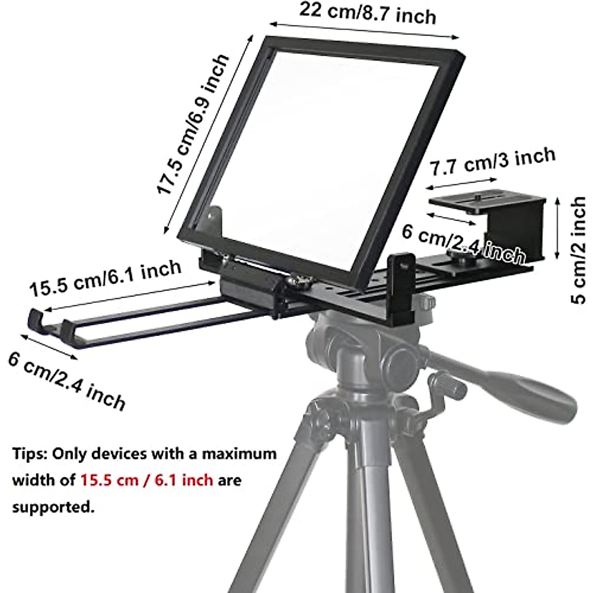 Teleprompter Compatible with iPad Air 10.9 inch, Pafieo S12 Mini DSLR Camera Teleprompter with Remote Control Compatible with Canon Nikon Sony Vlog Camera