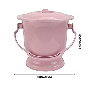 Cabilock Portable Toilet for Kids Portable Toilet Urinal Spittoon Chamber Pot Potty Plastics Bedpan Urine Bucket Bottle with Lid for Household Adults Child Pregnant (Pink) Bedside Commode Bucket