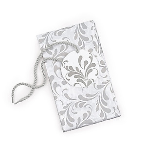 WRAPAHOLIC 56" Large Plastic Gift Bag - Silver Floral Design for Birthdays, Mother's Day, Wedding, Baby Shower, Parties, or Any Occasion - 56" H x 36" W