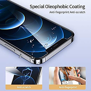 UNBREAKcable Shatterproof Tempered Glass Screen Protector for iPhone 12/12 Pro [2-Pack] [99.99% HD Clear] [Easy Installation Frame] [9H Hardness] [Full Coverage] [Bubble Free] for Apple 6.1''